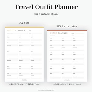 Travel Outfit Planner - Fillable - Travel Planner, Vacation Planner ...