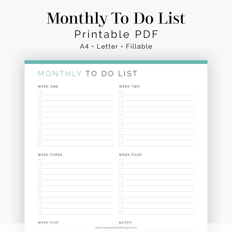 Monthly to Do List Fillable Printable PDF Task Management, Productivity ...