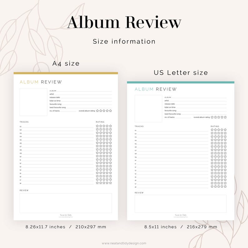 Music Album Review - Fillable, Printable PDF - Album Rating Template ...