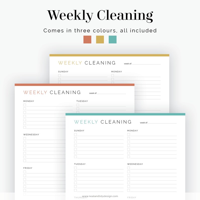 Weekly Cleaning Checklist Fillable Printable PDF - Etsy