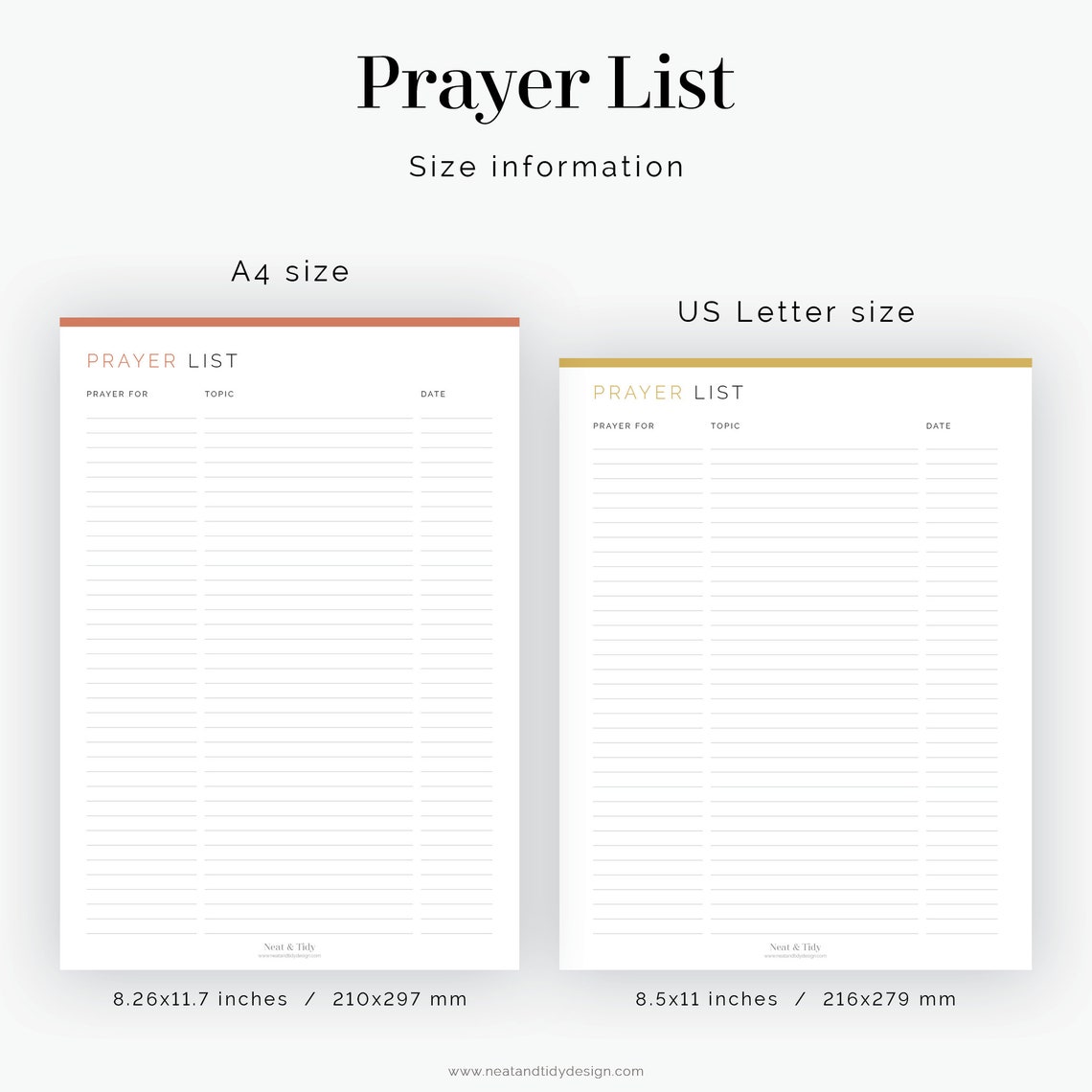 Prayer List (2 Layouts) - Fillable - Printable PDF - Daily Devotional ...