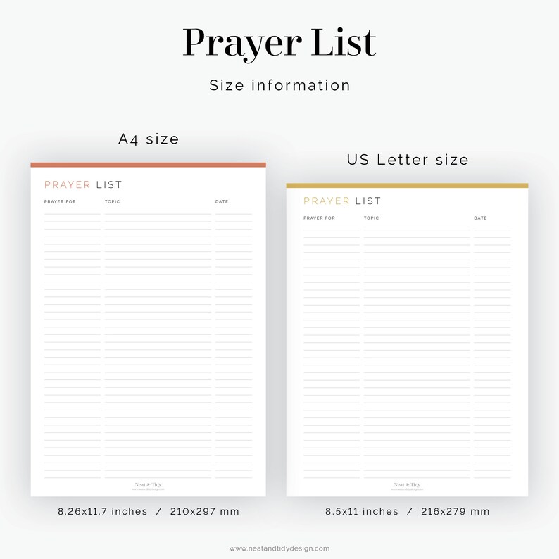 Prayer List (2 Layouts) - Fillable - Printable PDF - Daily Devotional ...