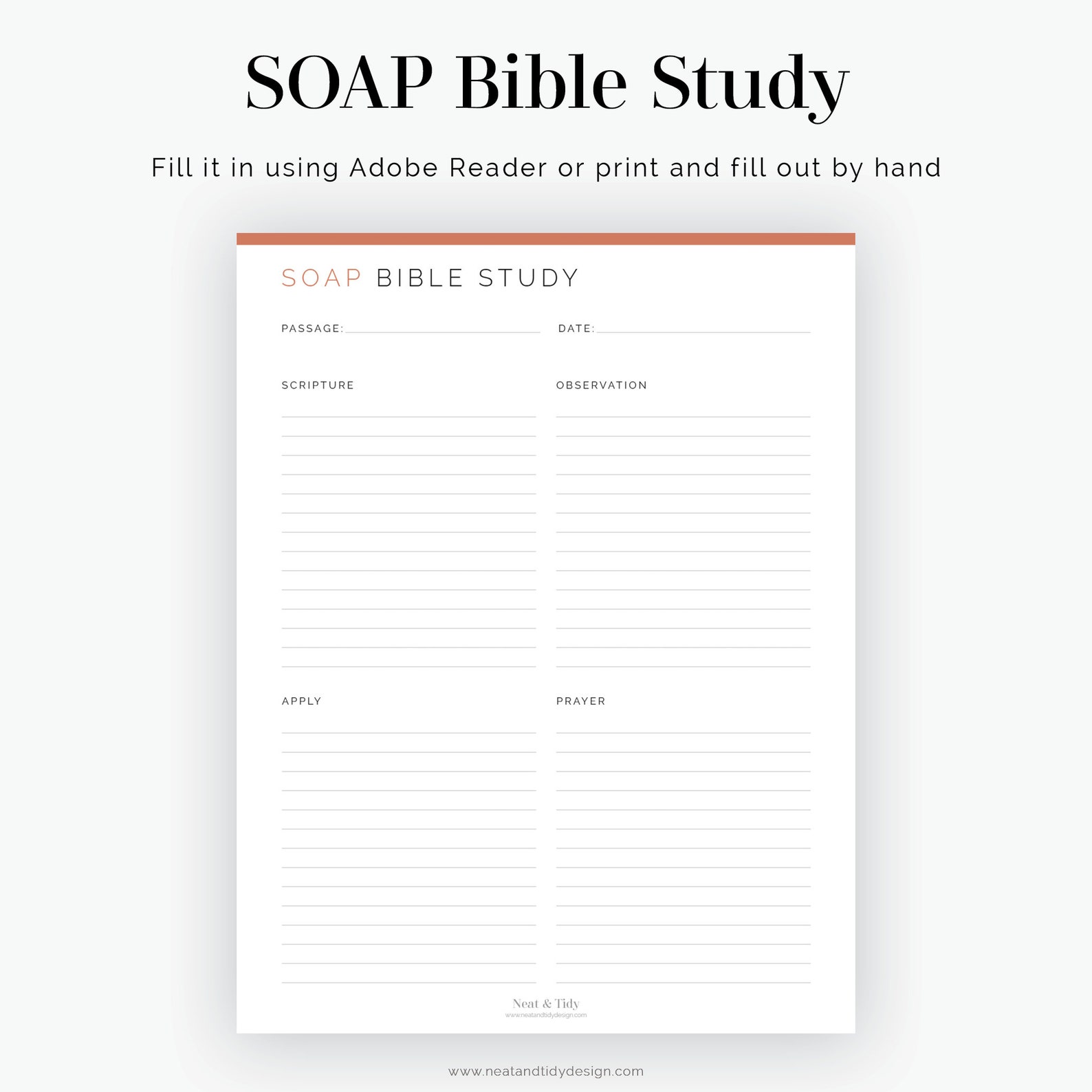 SOAP Bible Study Fillable Printable PDF Journaling | Etsy
