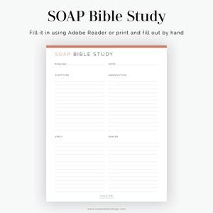 SOAP Bible Study Fillable Printable PDF Journaling, Devotional Journal ...