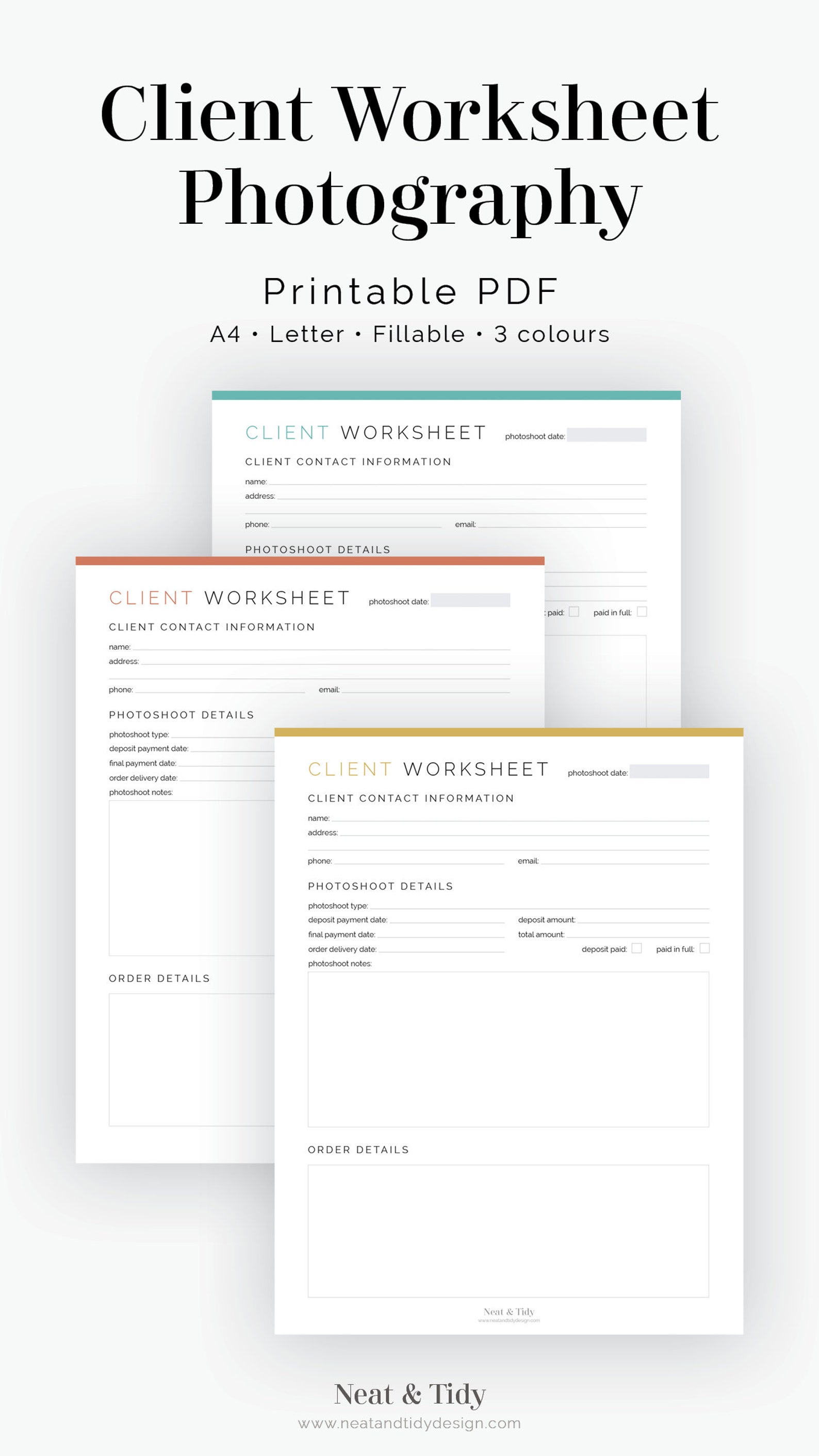 Client Worksheet Photography - Fillable - Printable PDF - Photography ...