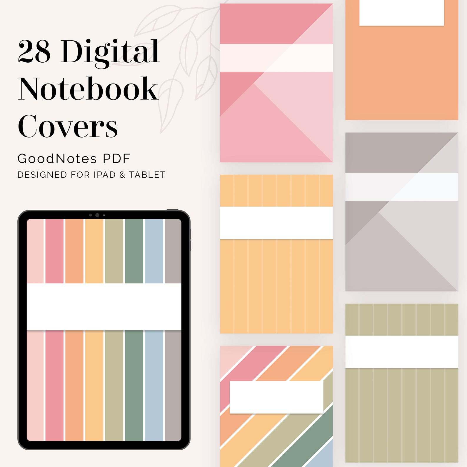 Digital Tabbed Notebook for Goodnotes (portrait) - Hyperlinked Tabs (8 ...