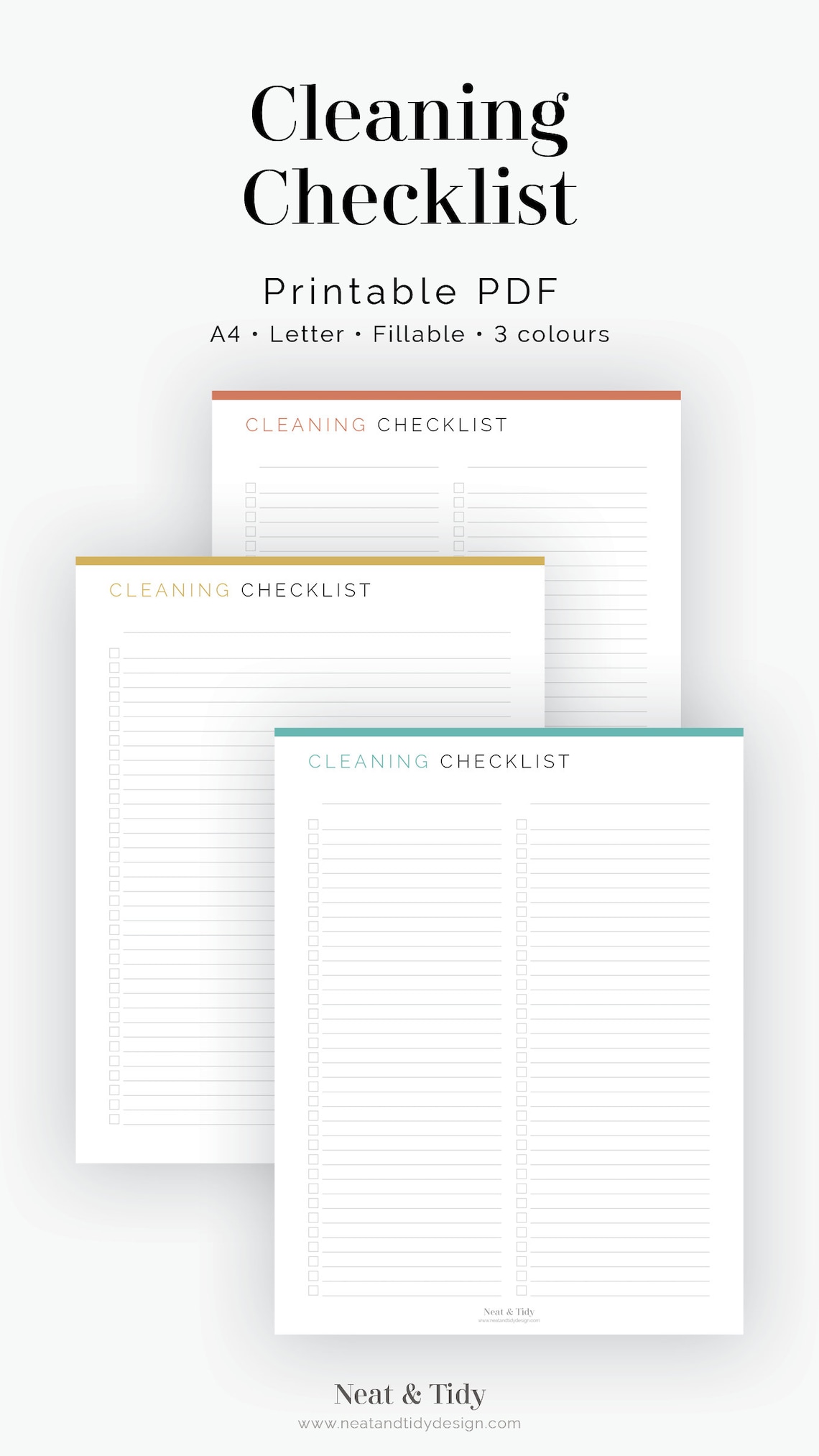 General Cleaning Checklist Fillable Printable PDF - Etsy