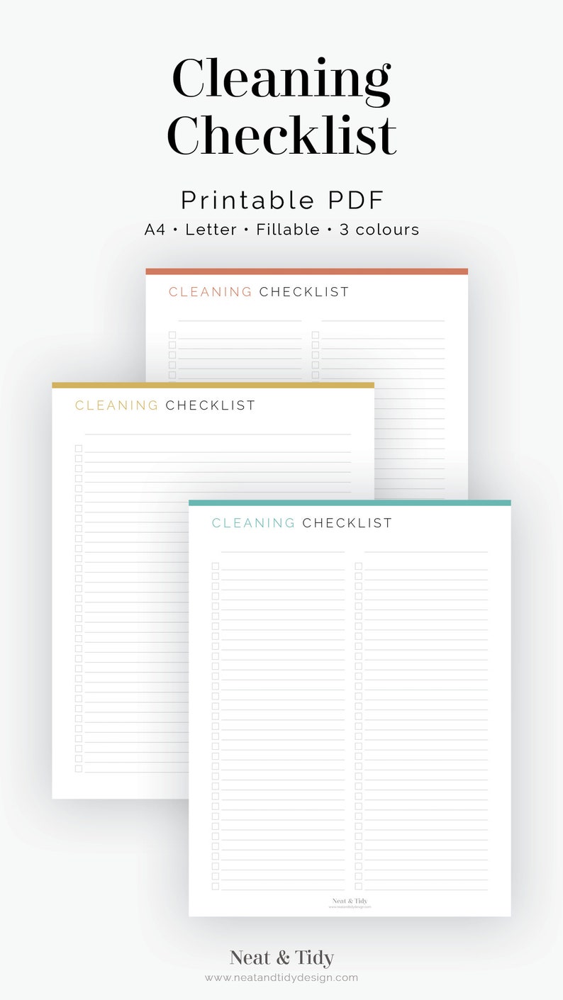 General Cleaning Checklist Fillable Printable PDF Household Binder ...
