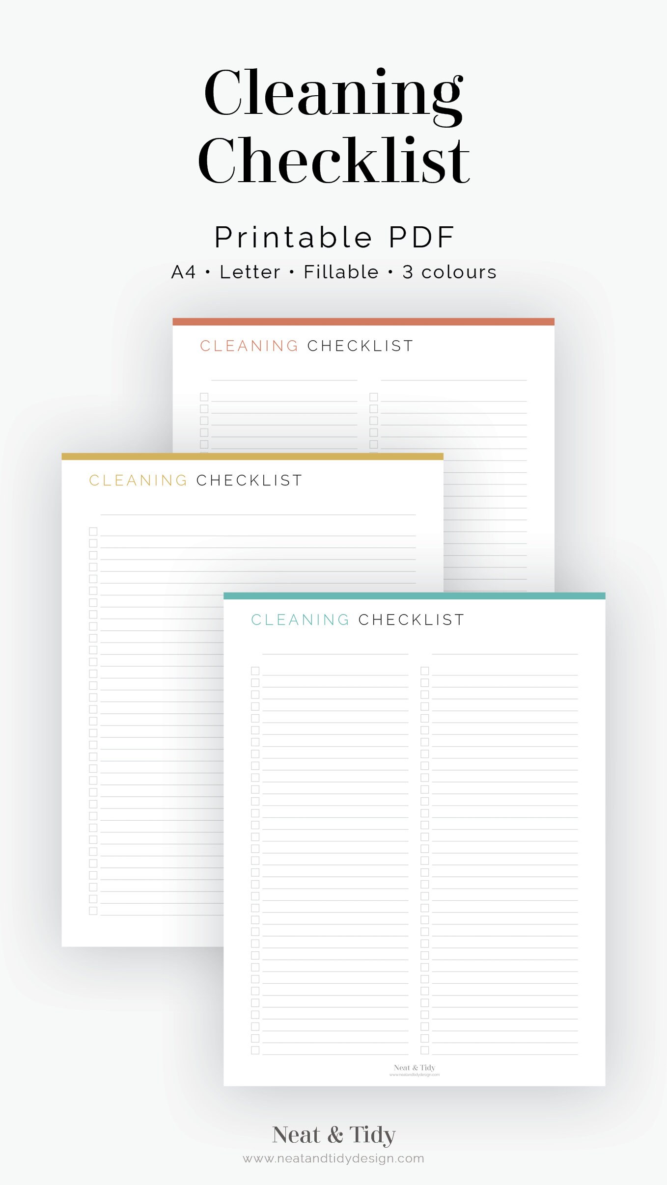 General Cleaning Checklist Fillable Printable PDF Household Binder ...
