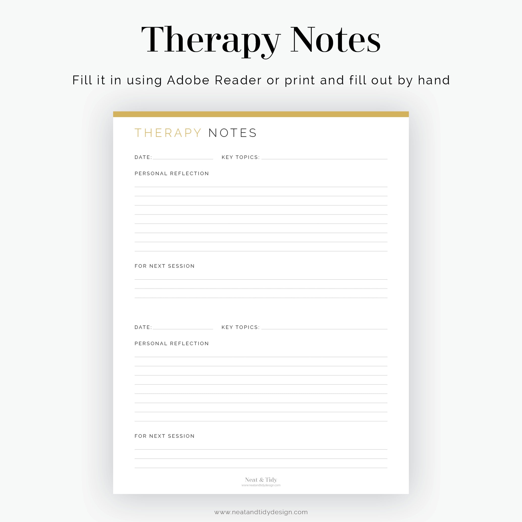 Therapy Session Notes Fillable Printable PDF Mental - Etsy Canada