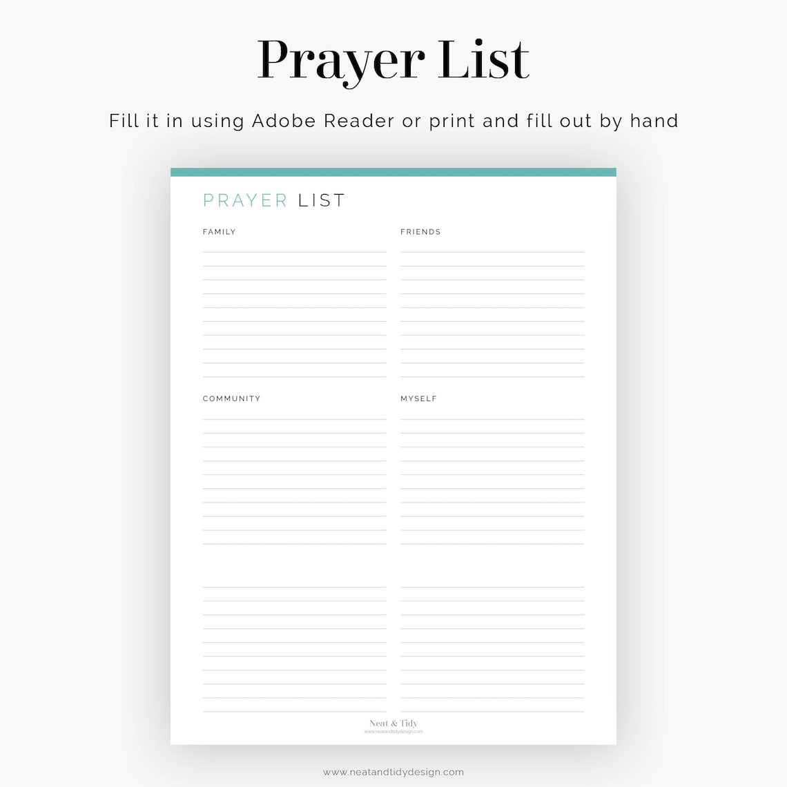 Prayer List 2 Layouts Fillable Printable PDF Daily Devotional Practice ...