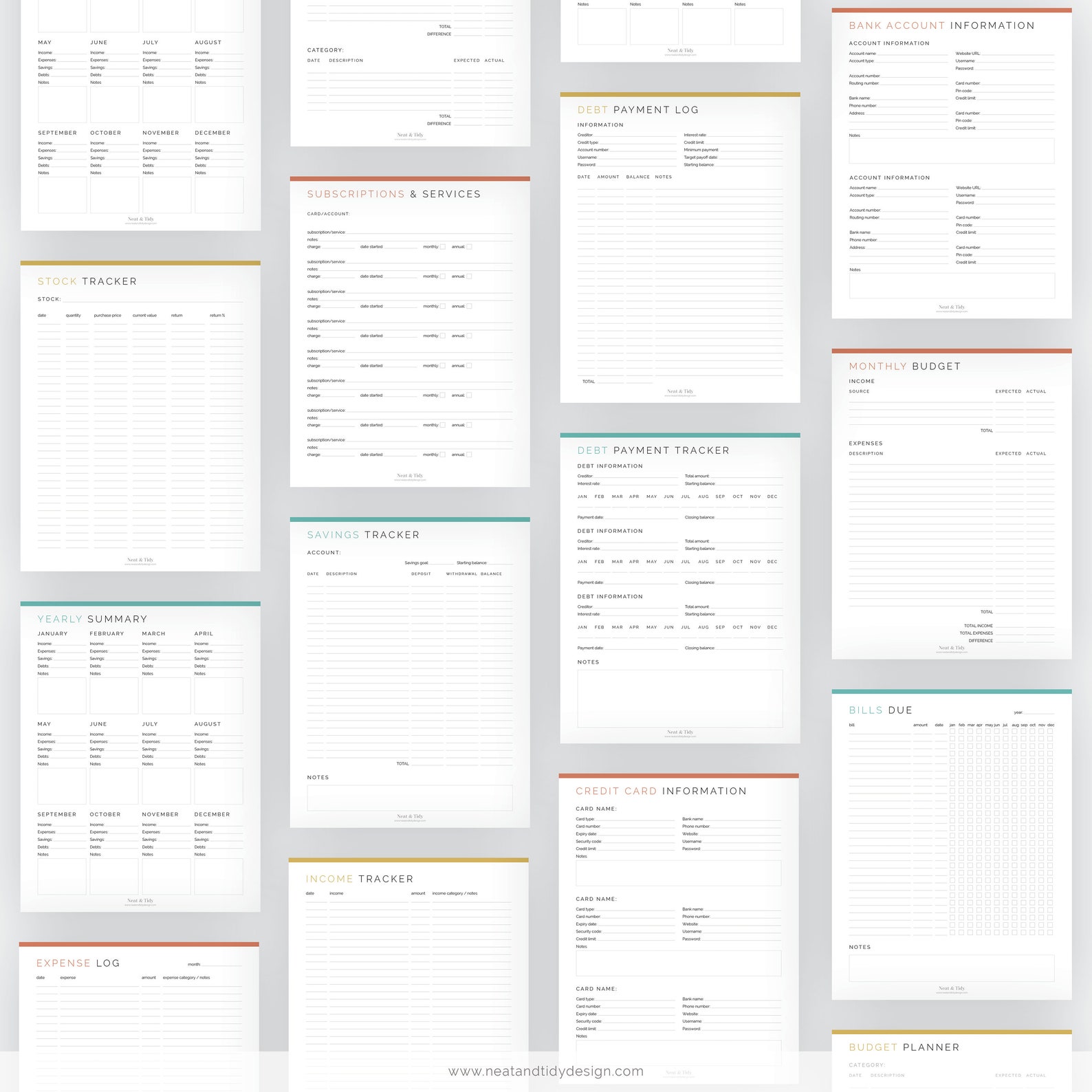 Ultimate Finance Kit (15 Documents) - Fillable - Printable PDF ...