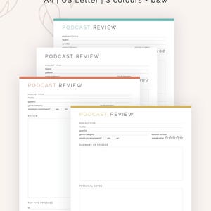 Podcast Review Template | Printable and Fillable Podcast Journal PDF ...