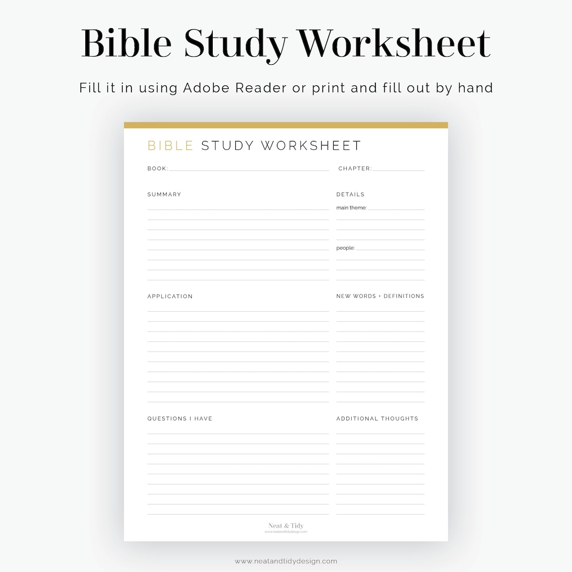 Bible Study Worksheet Fillable Printable PDF Journaling, Devotional ...
