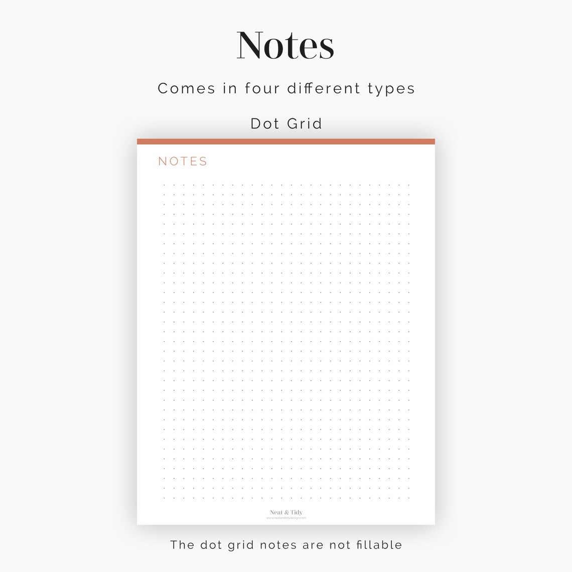 Notes Lined Unlined Grid Dot Grid Fillable Printable - Etsy