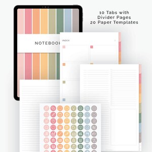 Digital Tabbed Notebook for Goodnotes (portrait) - Hyperlinked Tabs (8 ...