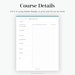 Course Details - Fillable - Printable PDF - Student Planner, High ...