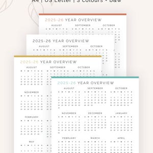 2025-26 Academic Year Overview Printable PDF | Time Management, School ...