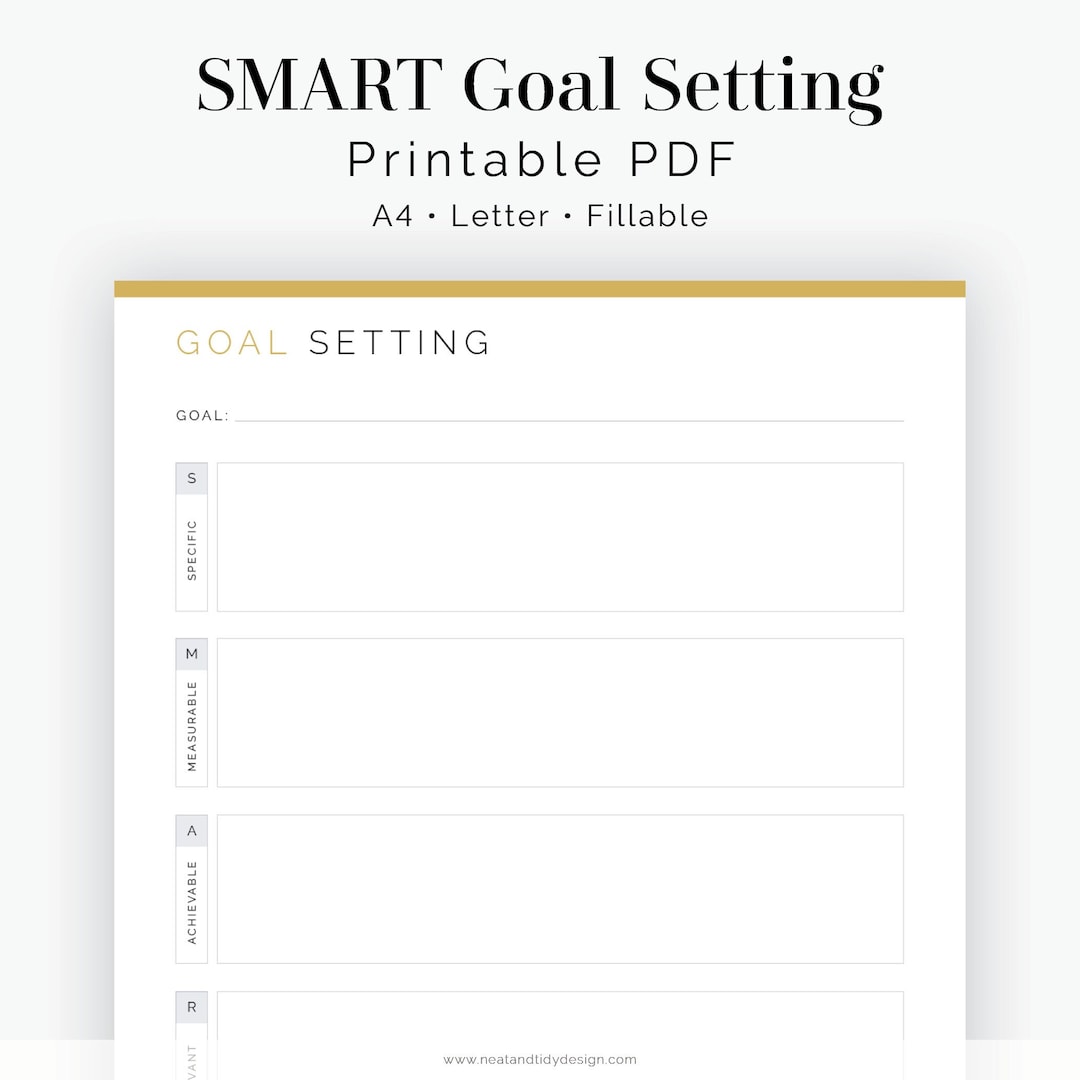SMART Goal Setting - Fillable - Printable PDF - New Year Resolution ...