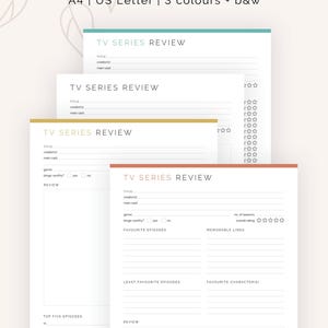 TV Show/series Review Template | Printable and Fillable Series Rating ...