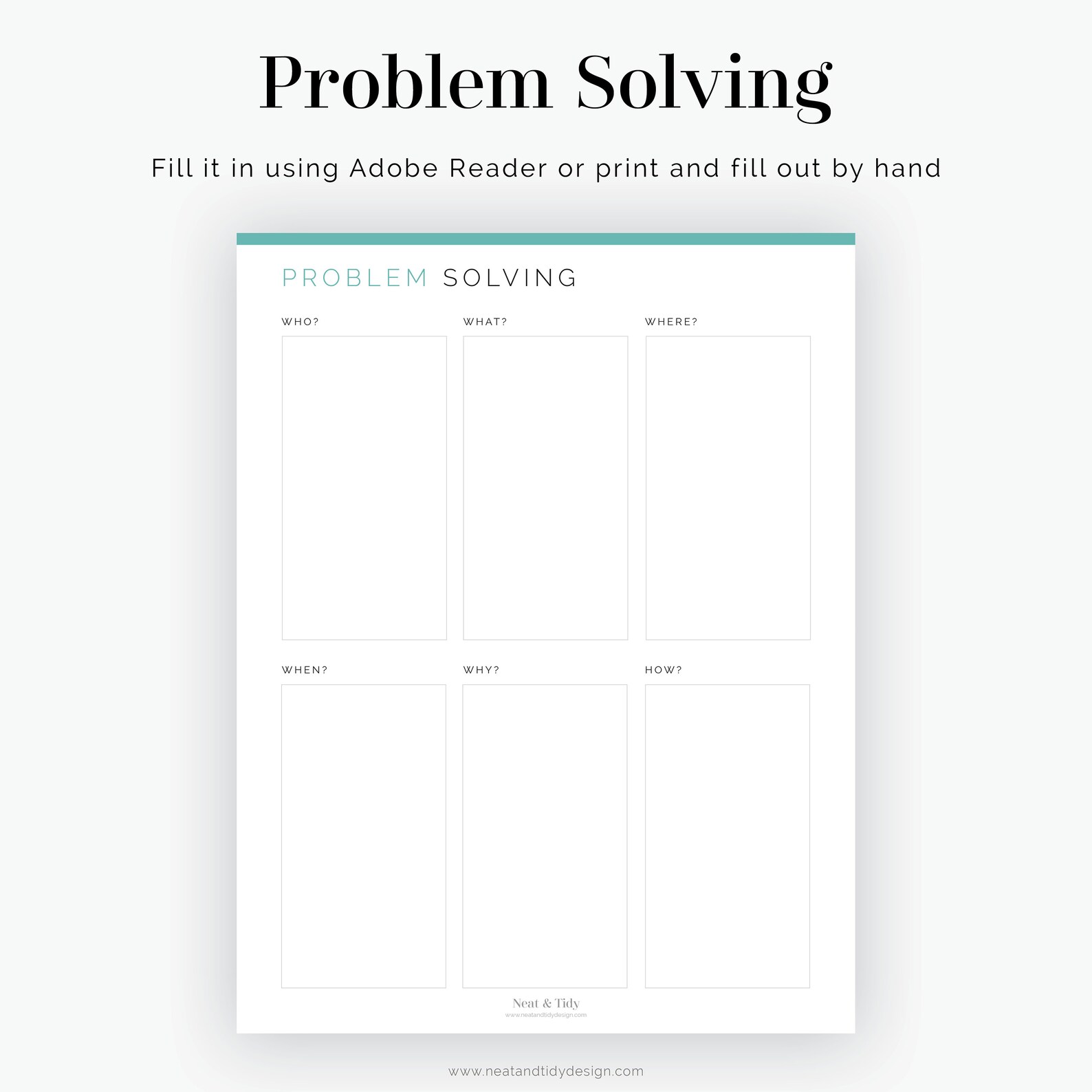 Problem Solving Worksheets - 5W1H and SCAMPER Methods - Fillable ...