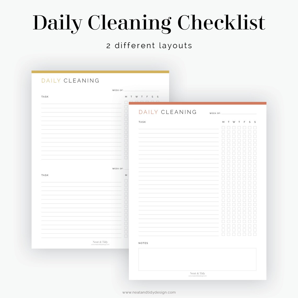 Daily Cleaning Checklist Fillable Printable PDF - Etsy