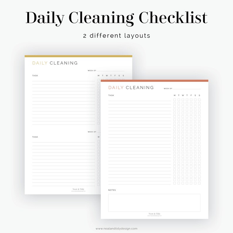 Daily Cleaning Checklist - Fillable - Printable PDF - Household Binder ...