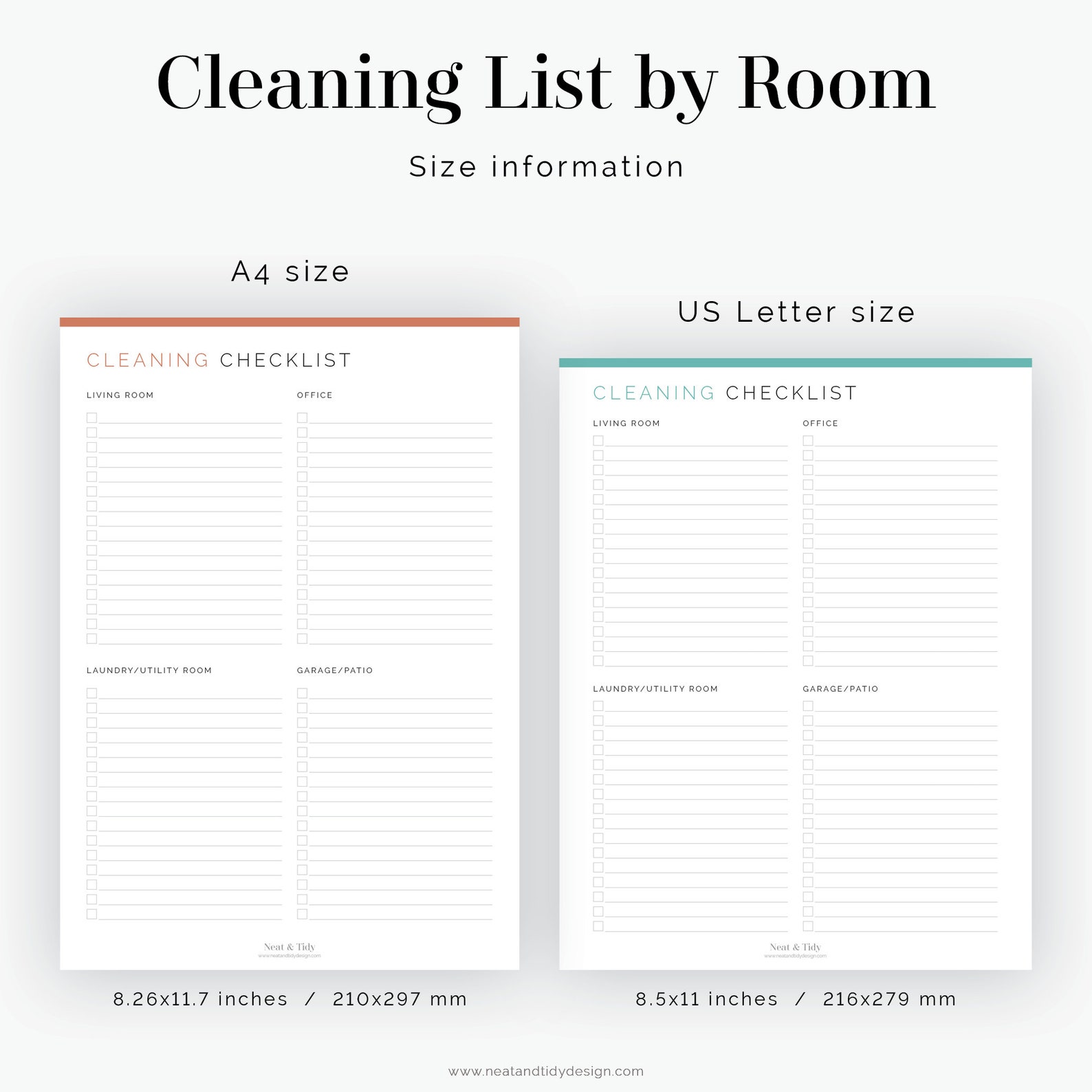 Cleaning Checklist by Room Fillable Printable PDF - Etsy
