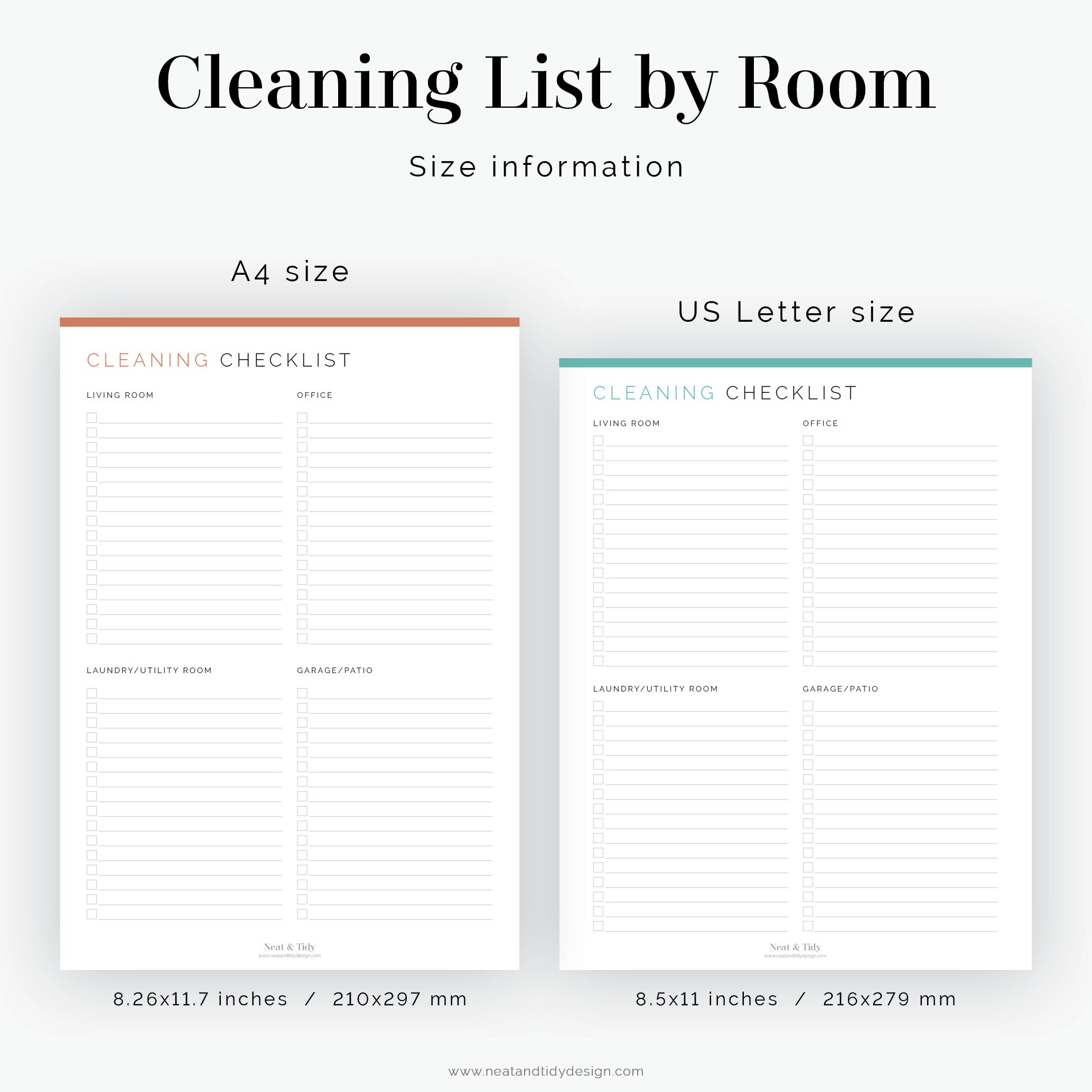 Cleaning Checklist by Room Fillable Printable PDF - Etsy
