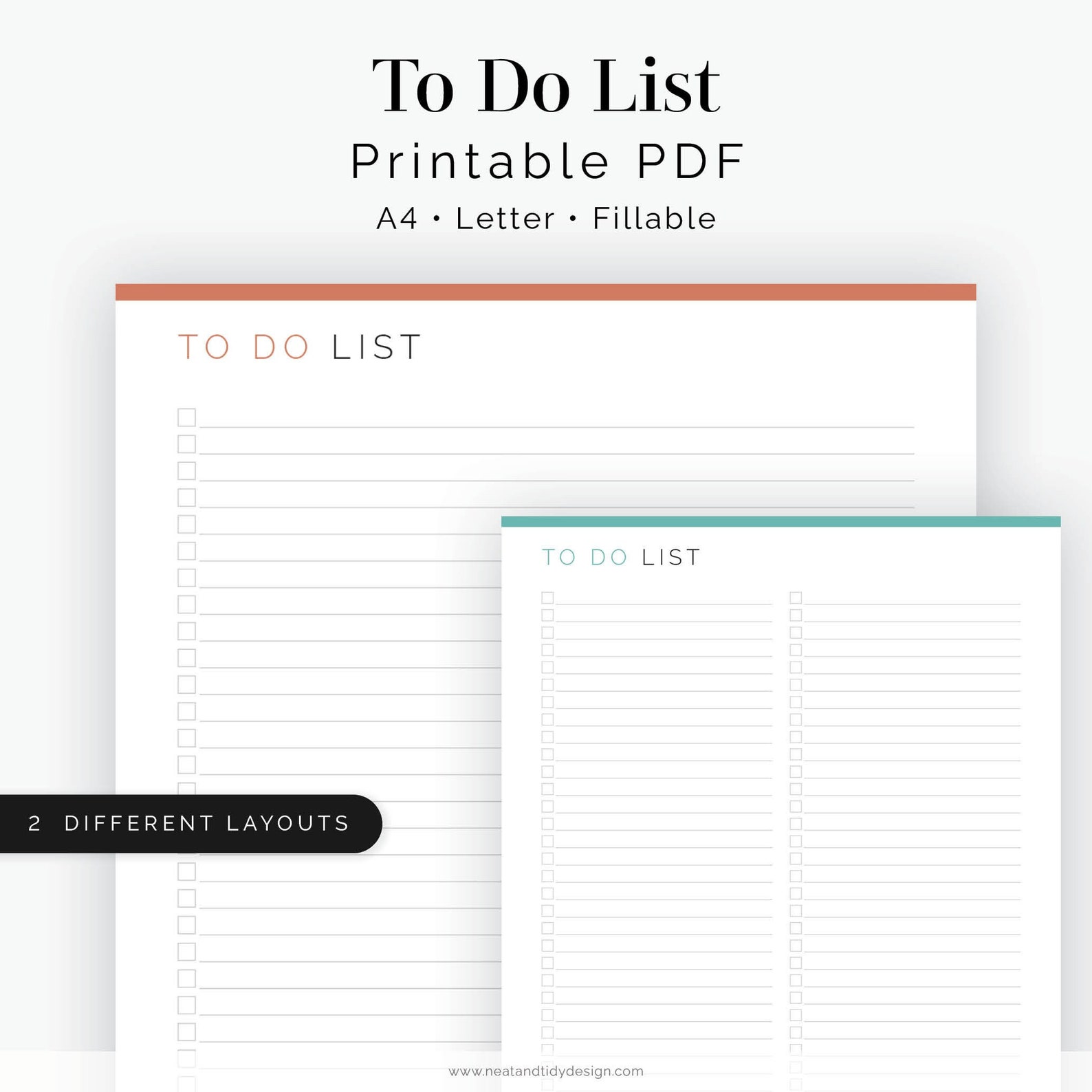 To Do List 2 Versions Fillable Printable PDF Task Management ...