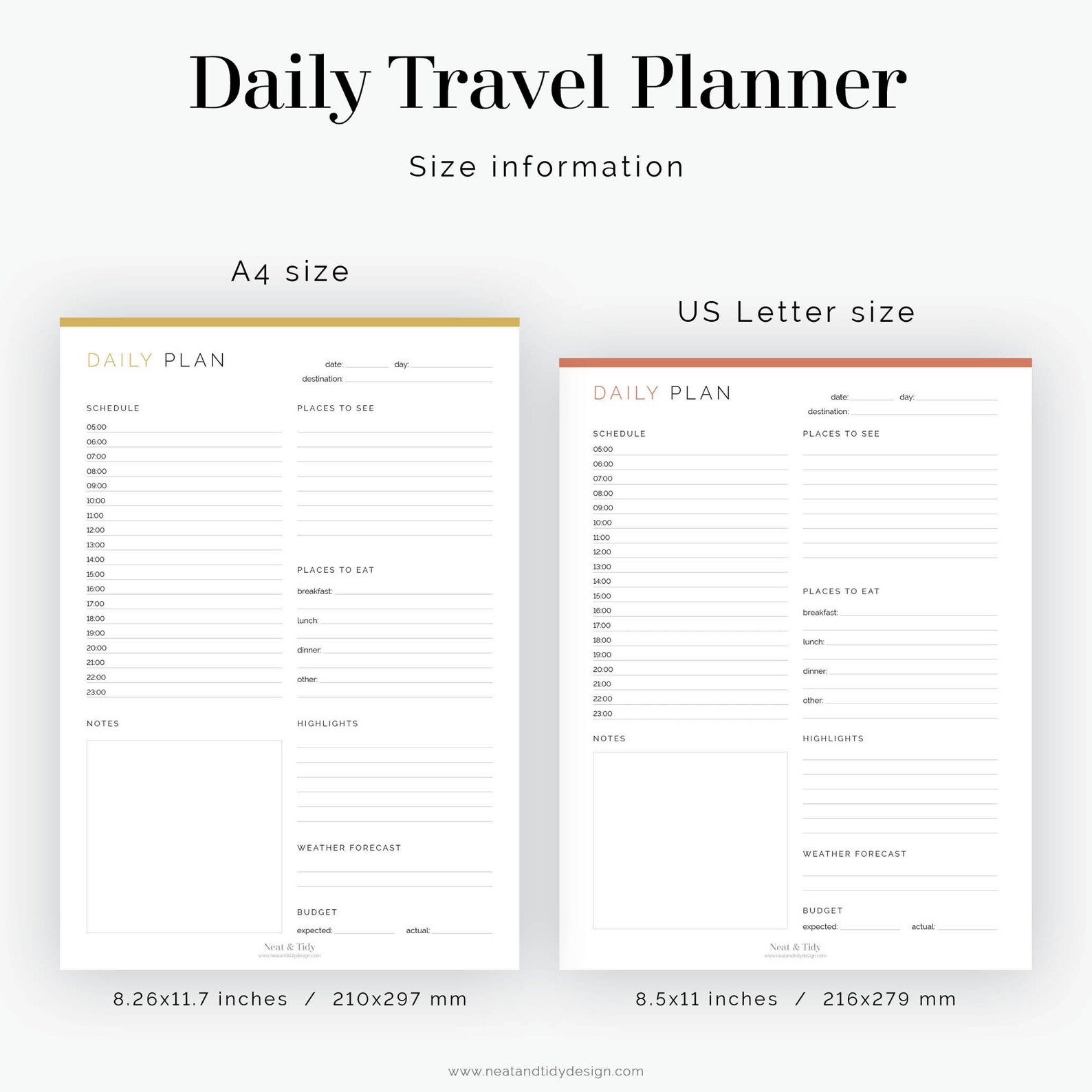Daily Travel Planner - Fillable - Travel Planner, Vacation Planner ...