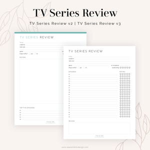 TV Show/series Review Template | Printable and Fillable Series Rating ...