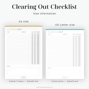 Clearing Out - Fillable - Moving Planner, Household Planner - Printable ...