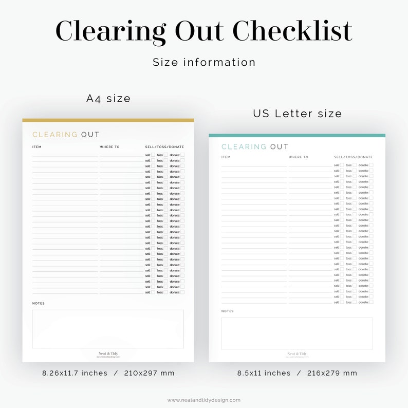 Clearing Out - Fillable - Moving Planner, Household Planner - Printable ...