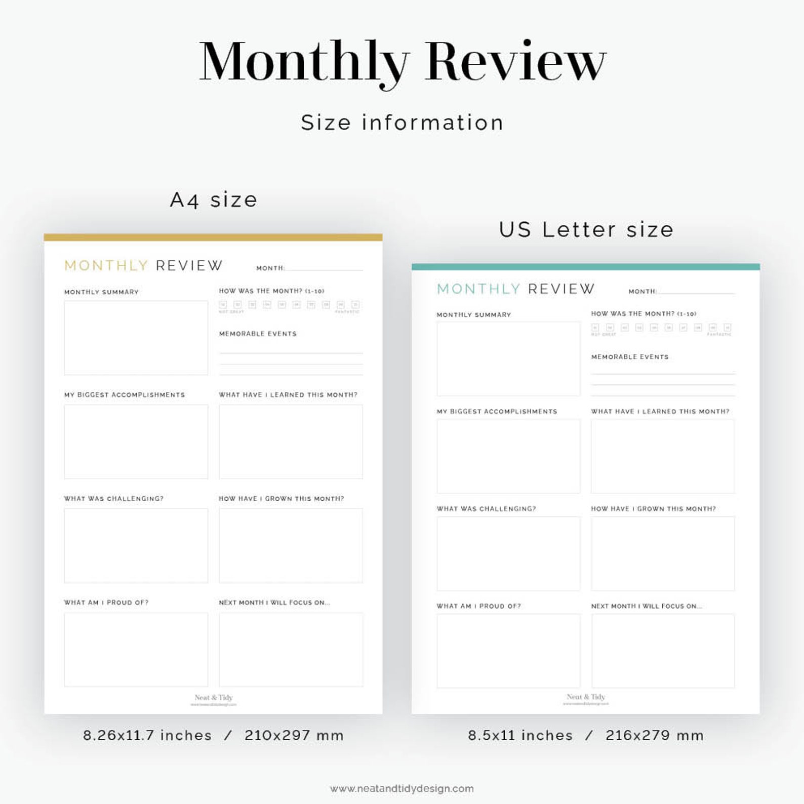 Monthly Check-in Journal Page - Fillable - Printable PDF - Positivity ...