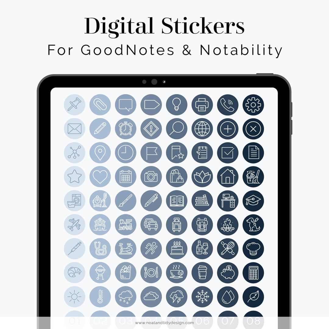 Digital Stickers for Goodnotes Planners - Vol 1 - 1520 Stickers in 8 ...