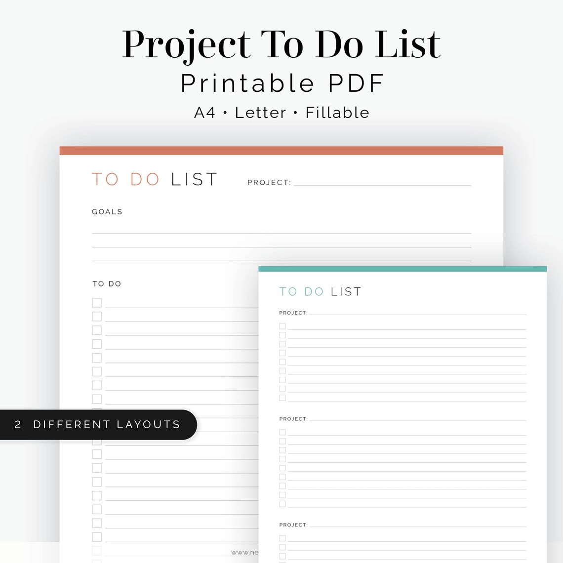 Project to Do List 2 Layouts Fillable Printable PDF - Etsy