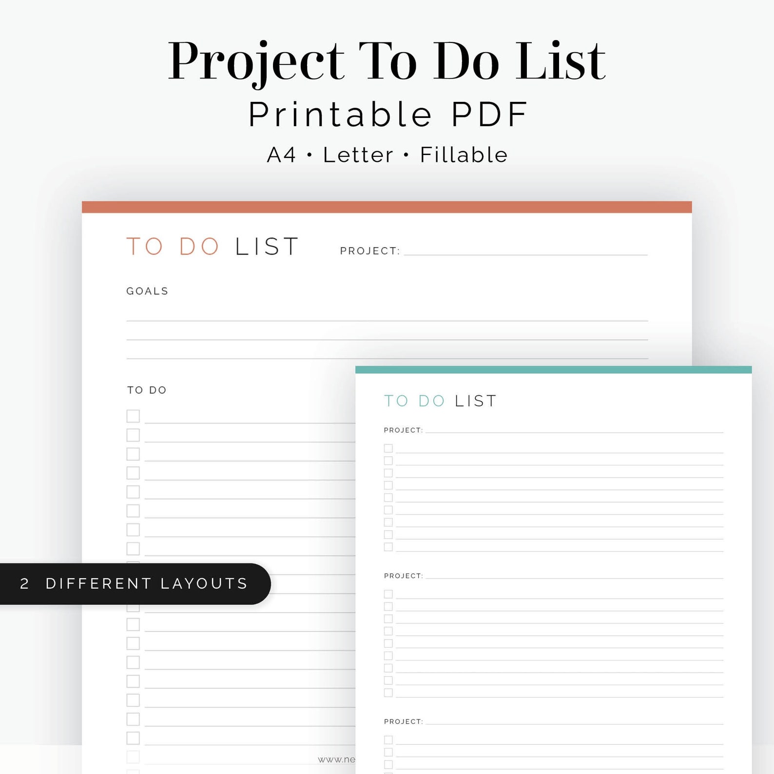 Project to Do List 2 Layouts Fillable Printable PDF - Etsy