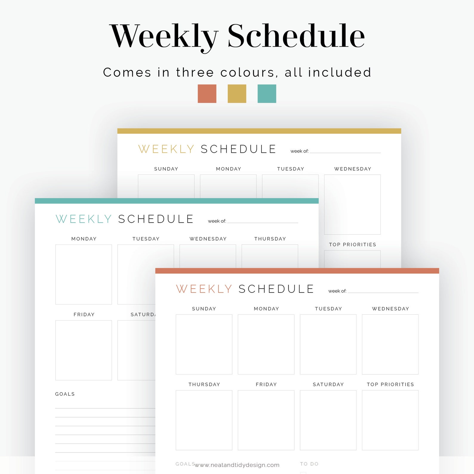 Weekly Schedule - Fillable - Printable PDF - Academic Planner ...