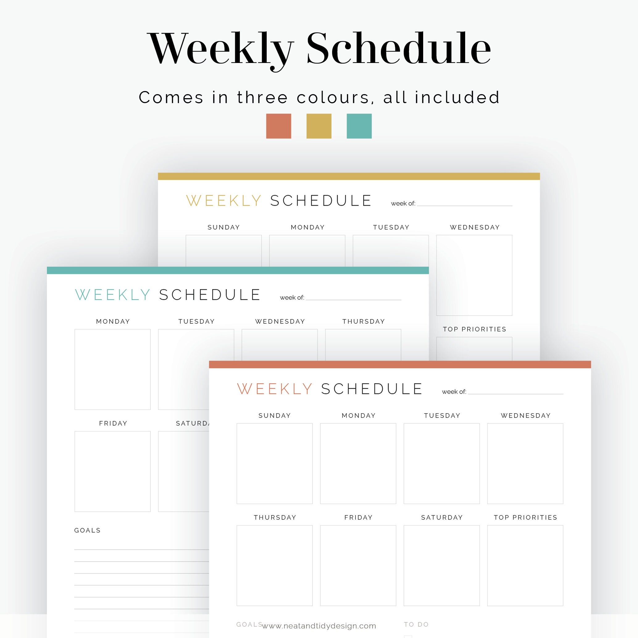 Weekly Schedule Fillable Printable PDF Academic Planner, Education Time ...