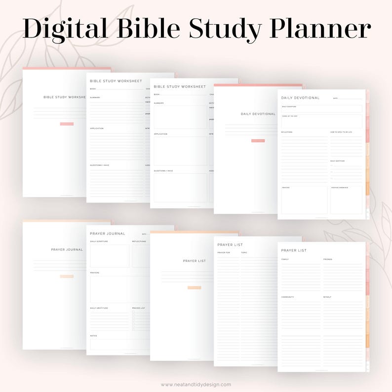 Digital Bible Study Planner: Warm Pastel Goodnotes Faith Journal ...
