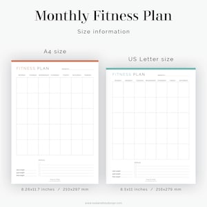 Monthly Fitness Plan - Fillable - Printable PDF - Exercise Calendar ...