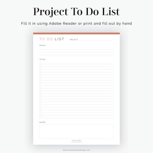Project to Do List 2 Layouts Fillable Printable PDF Task Management ...