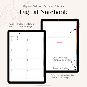 Digital Tabbed Notebook for Goodnotes (portrait) - Hyperlinked Tabs (8 ...