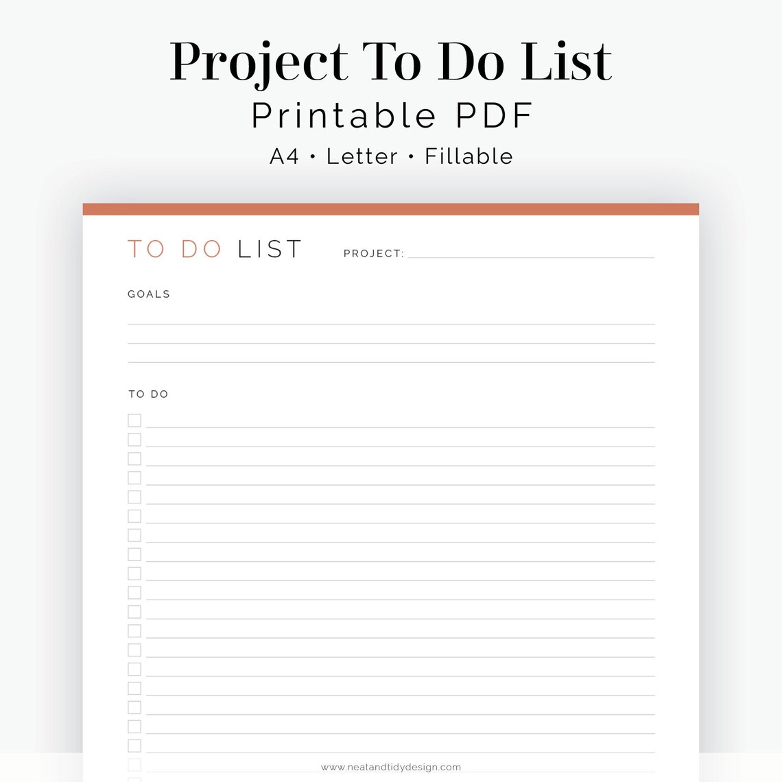 Project to Do List 2 Layouts Fillable Printable PDF | Etsy