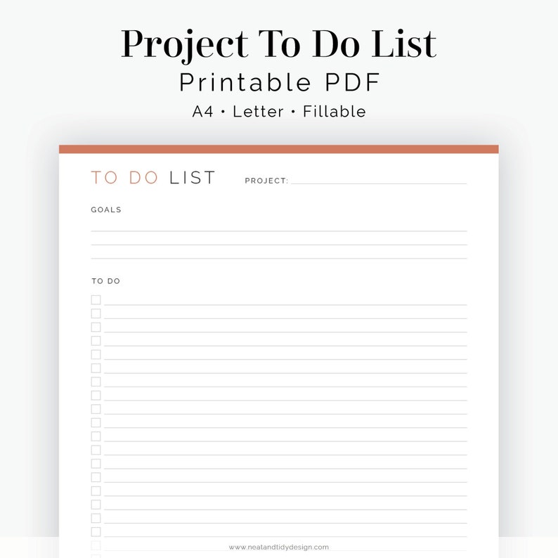 Project to Do List 2 Layouts Fillable Printable PDF | Etsy