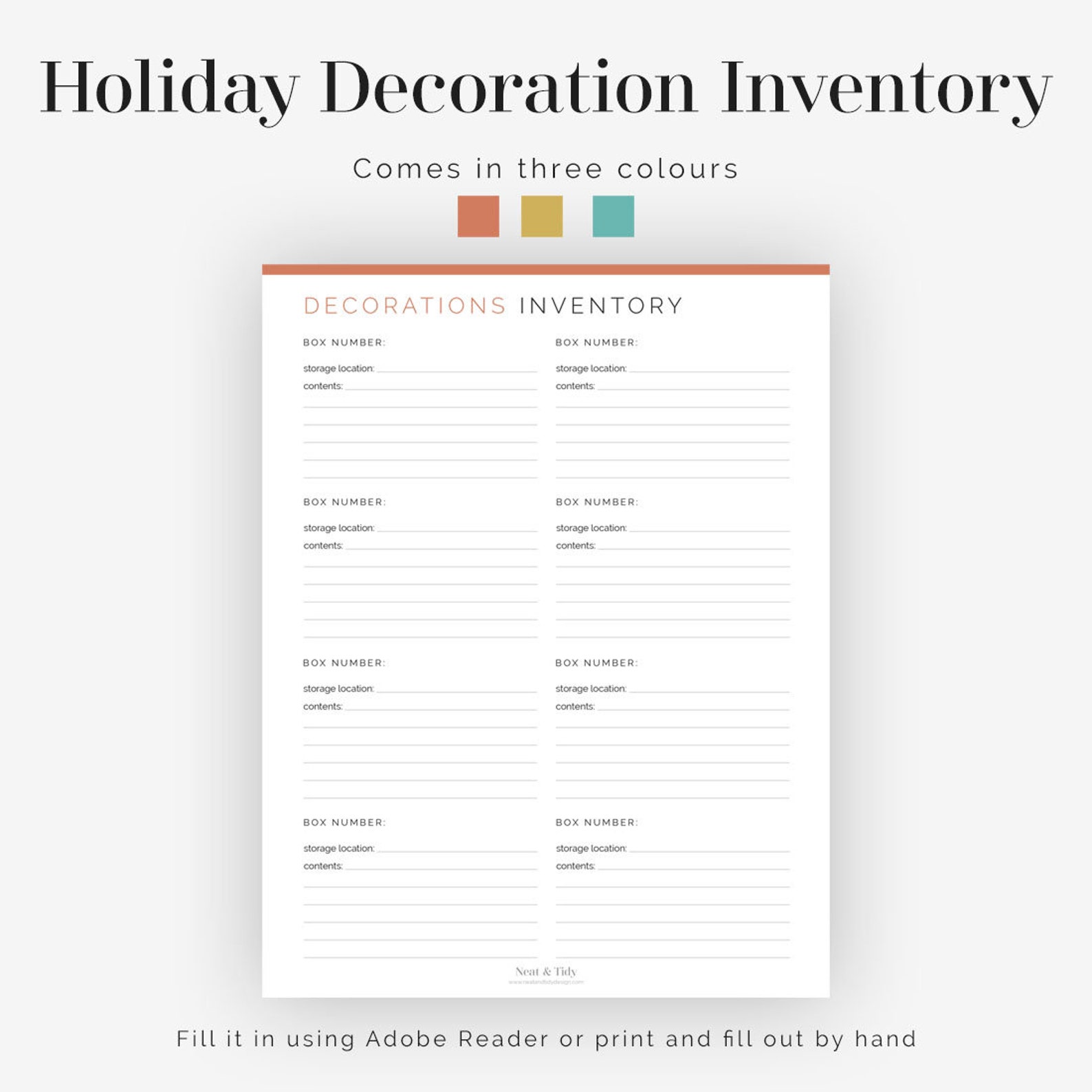 Holiday Decorations Planner & Inventory 2 Printables - Etsy