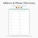 Address & Phone Directory Fillable Printable PDF Contact - Etsy