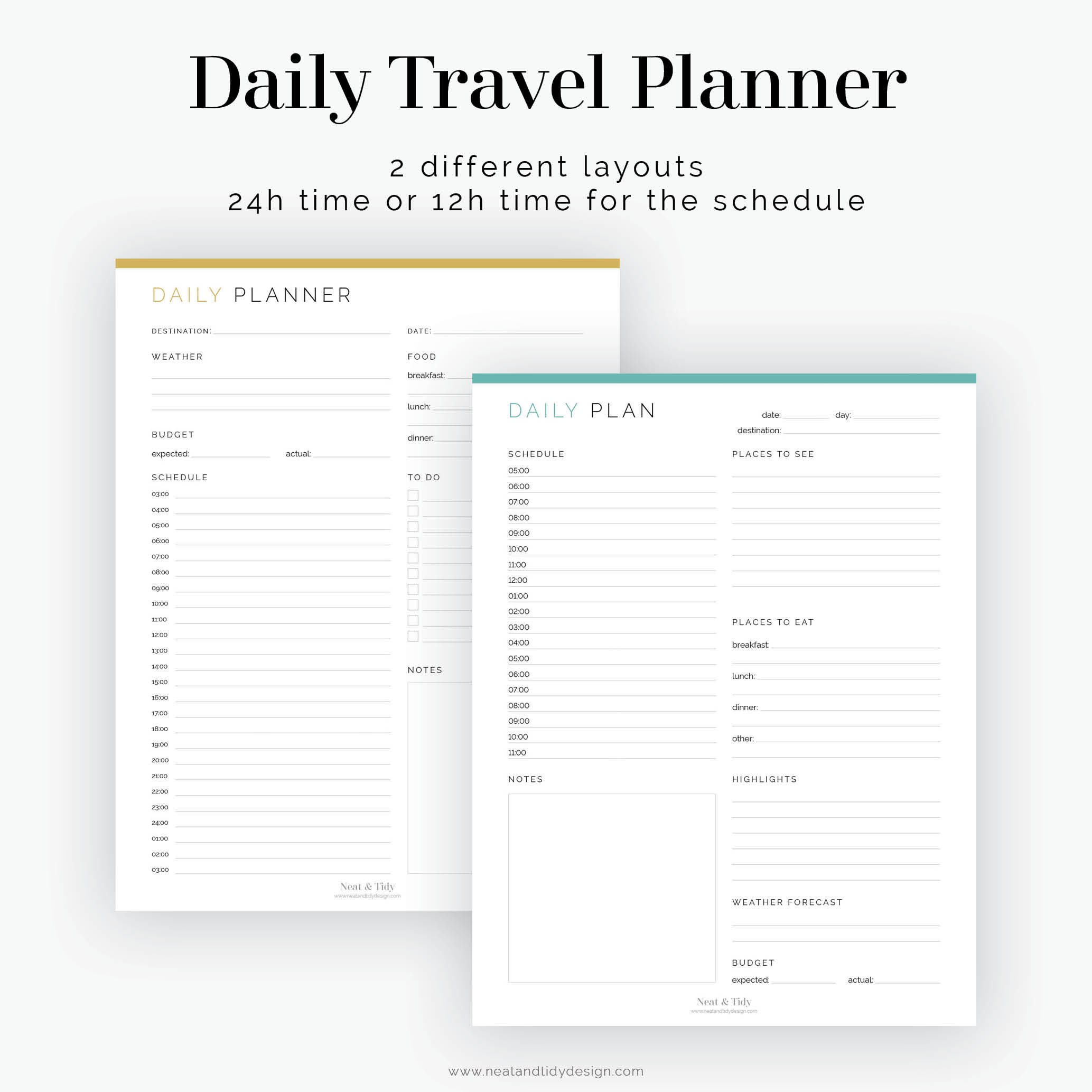 Daily Travel Planner - Fillable - Travel Planner, Vacation Planner ...
