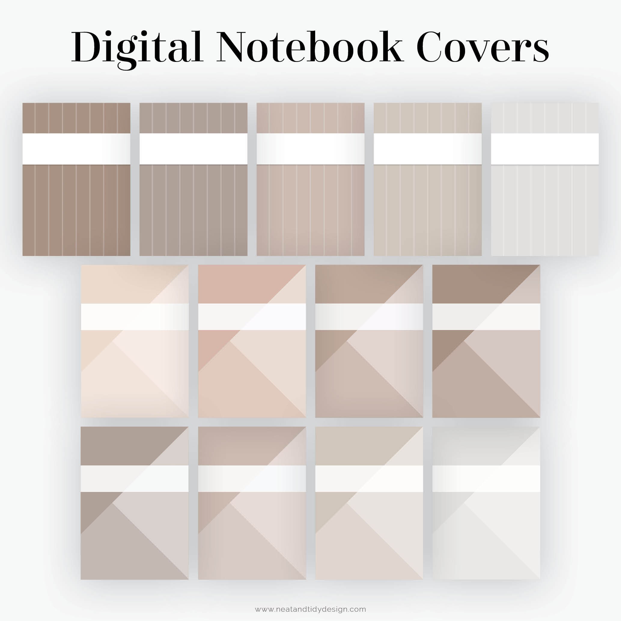28 Cover Pages for Digital Planners & Notebooks neutral Goodnotes ...